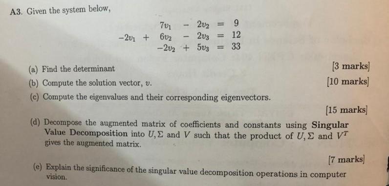 Solved A3. Given the system below, | Chegg.com