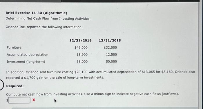 Solved Brief Exercise 11-30 (Algorithmic) Determining Net | Chegg.com