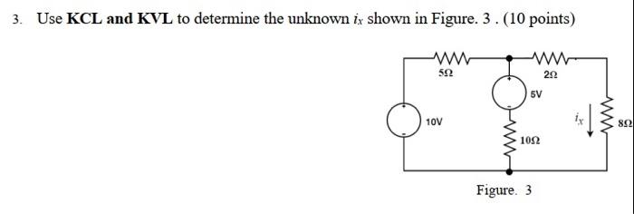 Solved Use KCL and KVL to determine the unknown ix shown in | Chegg.com