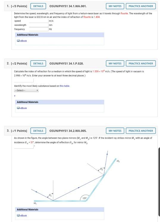 Solved 1. (-/3 Points) DETAILS OSUNIPHYS1 34.1.WA.001. MY | Chegg.com Solved 1. (-/3 Points) DETAILS OSUNIPHYS1 34.1.WA.001. MY | Chegg.com