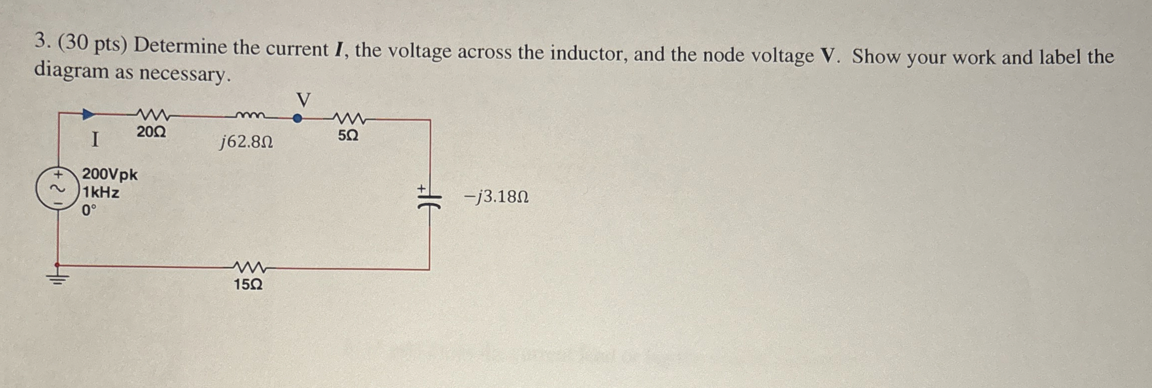 Solved 30 ﻿pts ﻿determine The Current I The Voltage