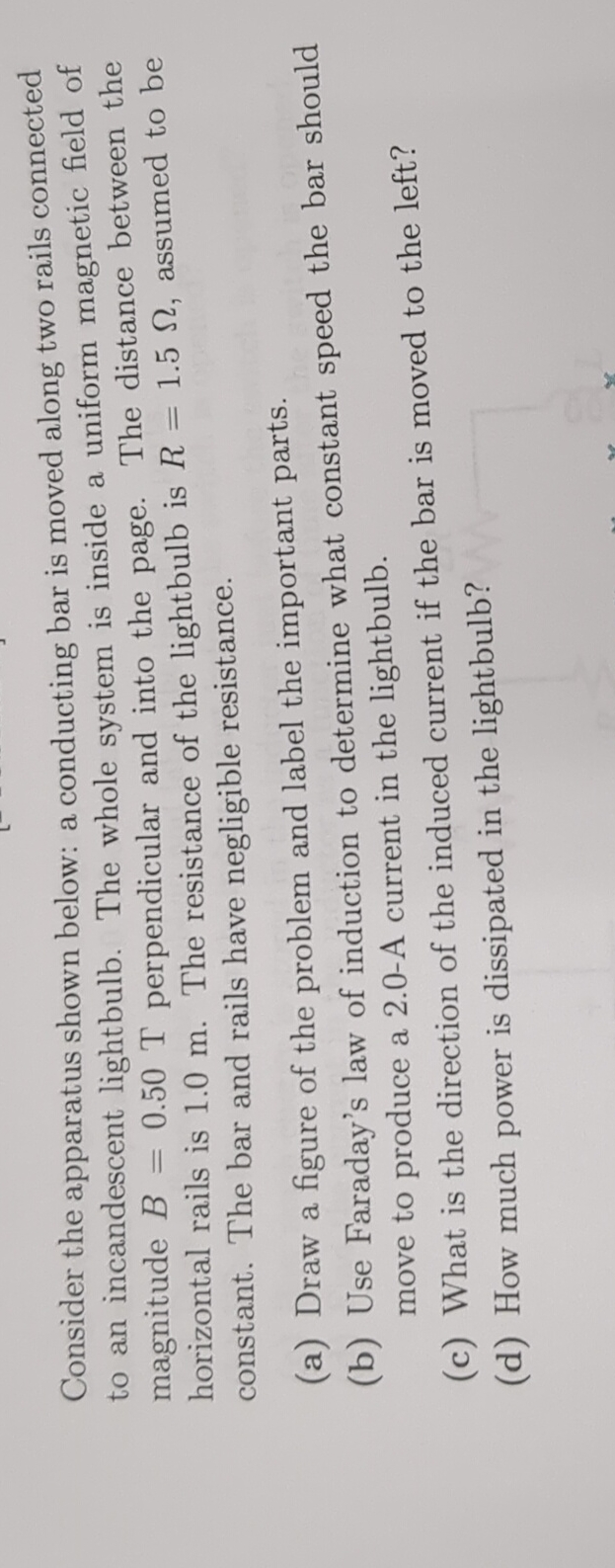 Solved Consider the apparatus shown below: a conducting bar | Chegg.com