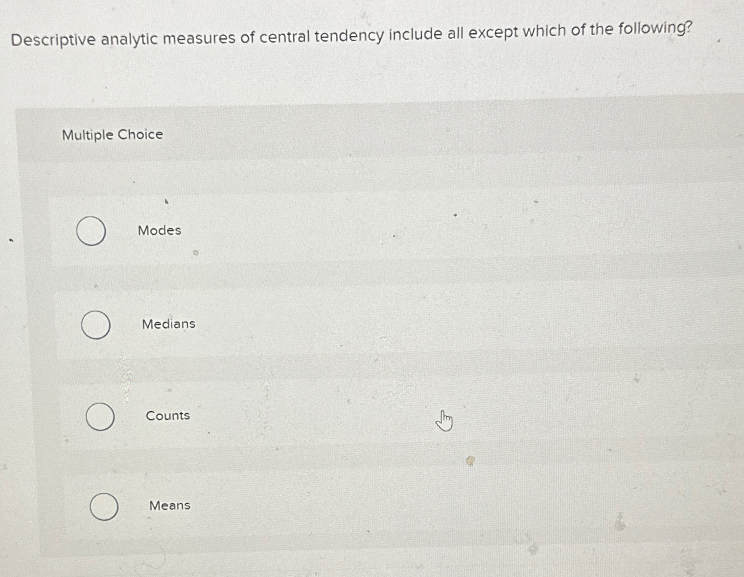 Solved Descriptive analytic measures of central tendency | Chegg.com