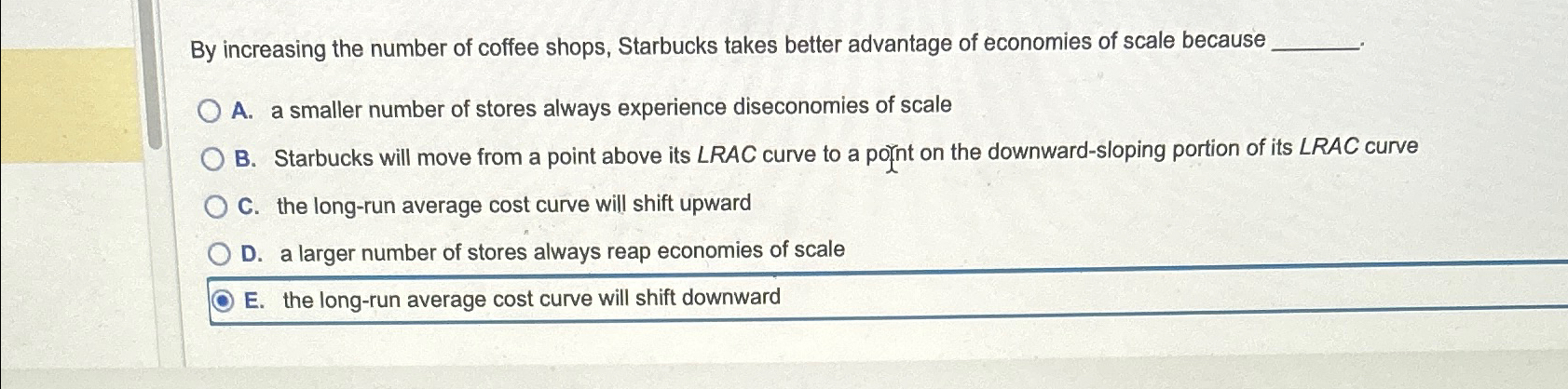 Solved By increasing the number of coffee shops, Starbucks | Chegg.com