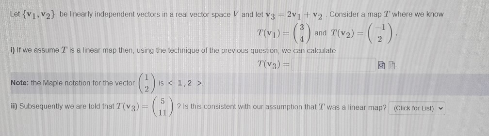 Solved Let {V1, V2} be linearly independent vectors in a | Chegg.com