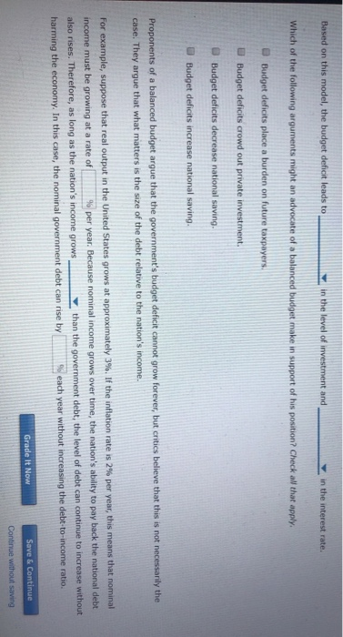 Solved 5. Impact of budget deficits The following graph | Chegg.com