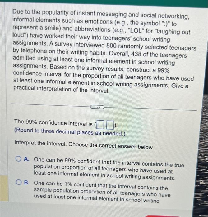 Solved Due to the popularity of instant messaging and social | Chegg.com