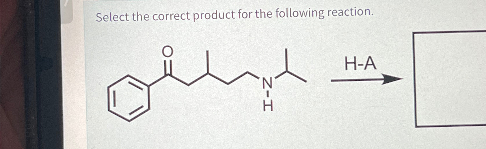 Solved Select the correct product for the following | Chegg.com