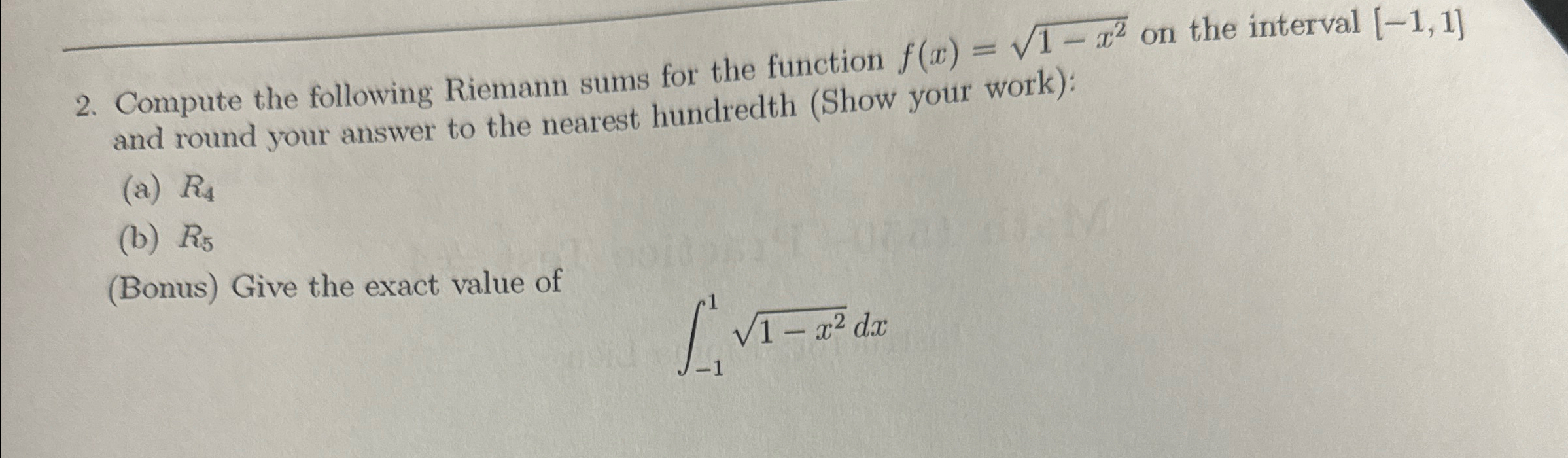 Solved Compute the following Riemann sums for the function | Chegg.com