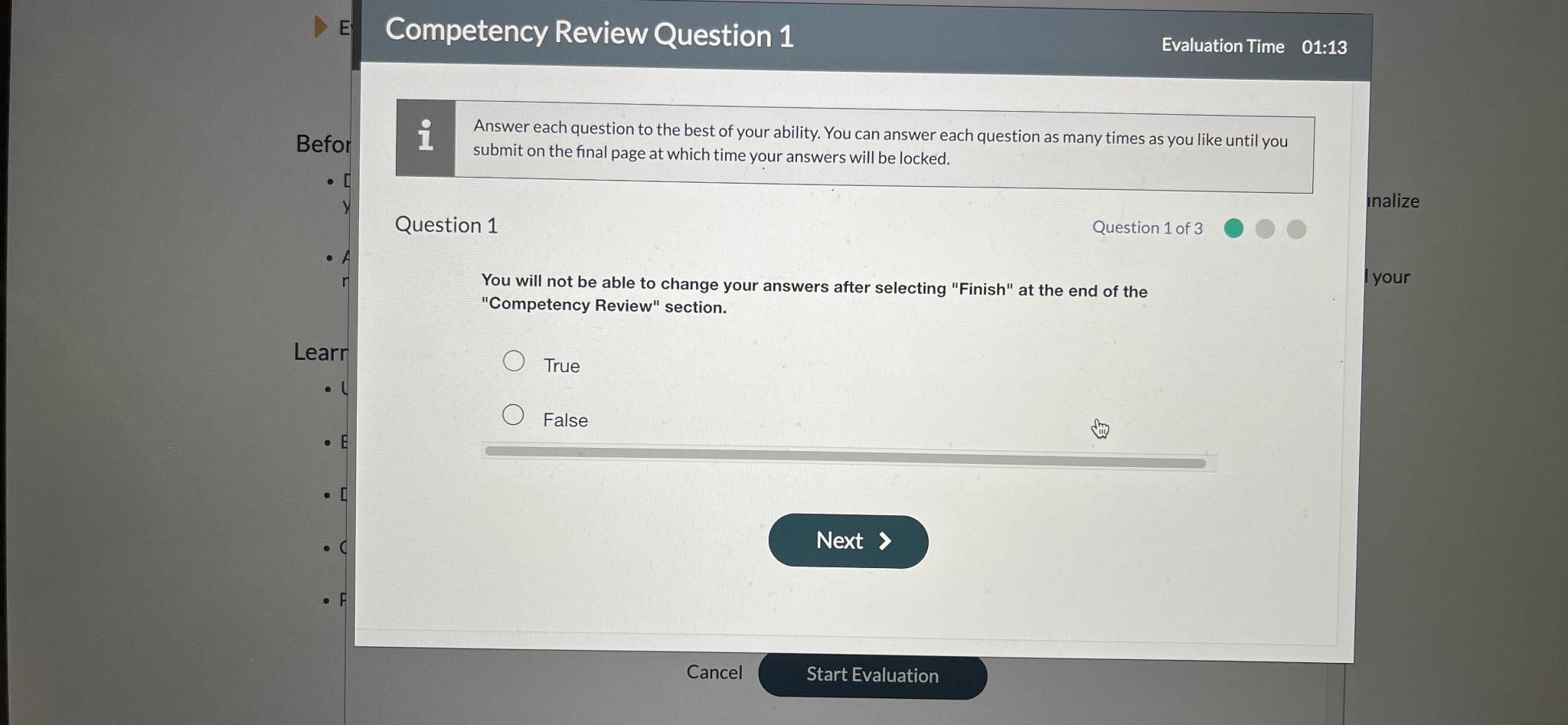 Solved Competency Review Question 1Evaluation | Chegg.com