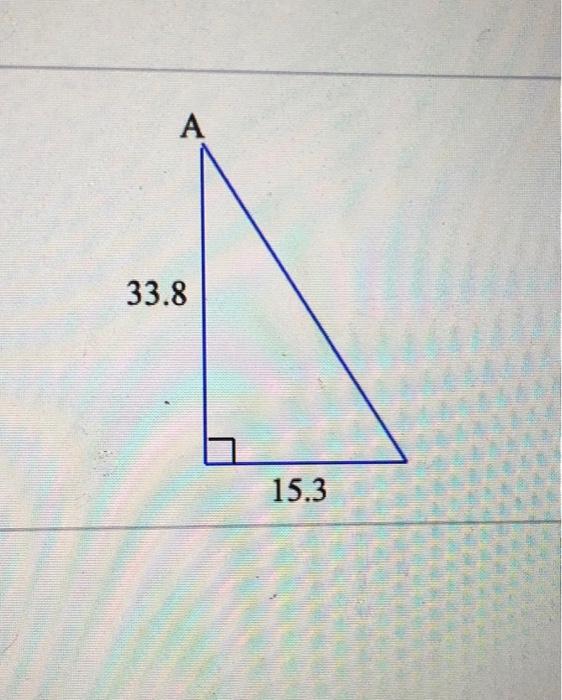 Solved Find the angle A using the given right triangle. | Chegg.com