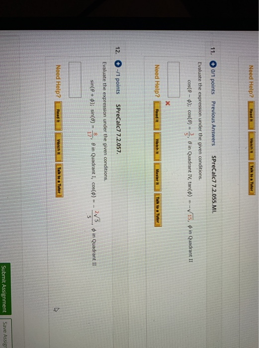 Solved 6. 0/2 points Previous Answers SPreCalc7 7.2.015. Use | Chegg.com
