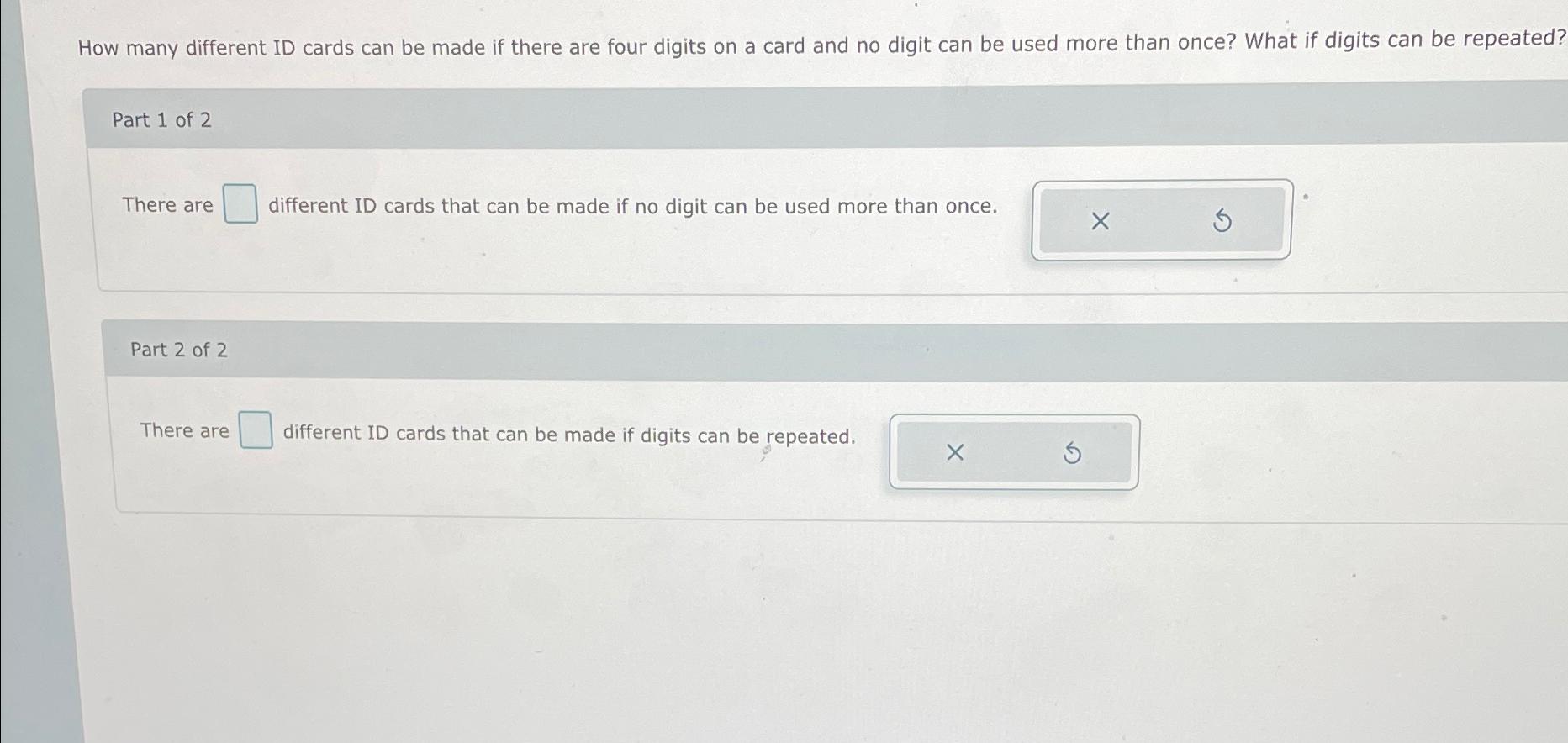 Solved How many different ID cards can be made if there are | Chegg.com