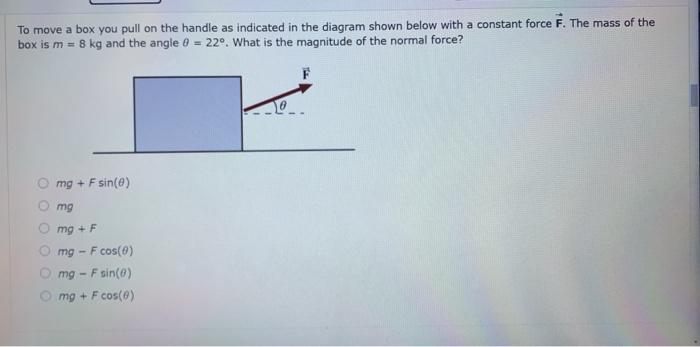 Solved To move a box you pull on the handle as indicated in | Chegg.com