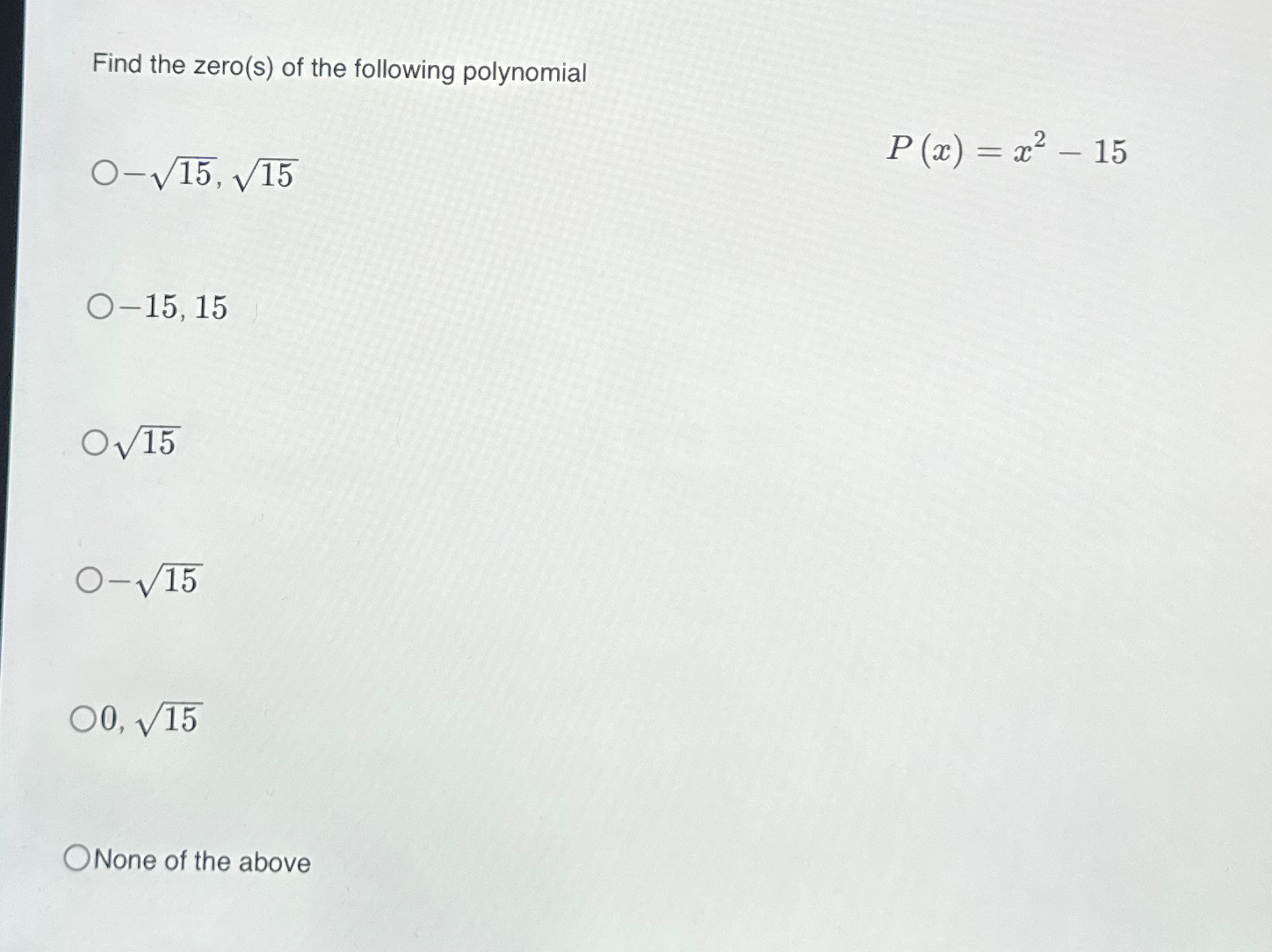 Solved Find the zero(s) ﻿of the following | Chegg.com