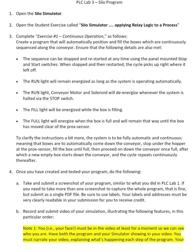 Solved 1. Open the Silo Simulator. 2. Open the Student | Chegg.com