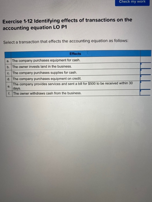 Solved Check My Work Exercise 1 12 Identifying Effects Of