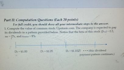 Solved Part II: Computation Questions (Each 20 ﻿points)For | Chegg.com