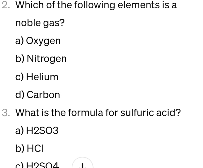 Solved chemistry: Which of the following elements is a noble | Chegg.com