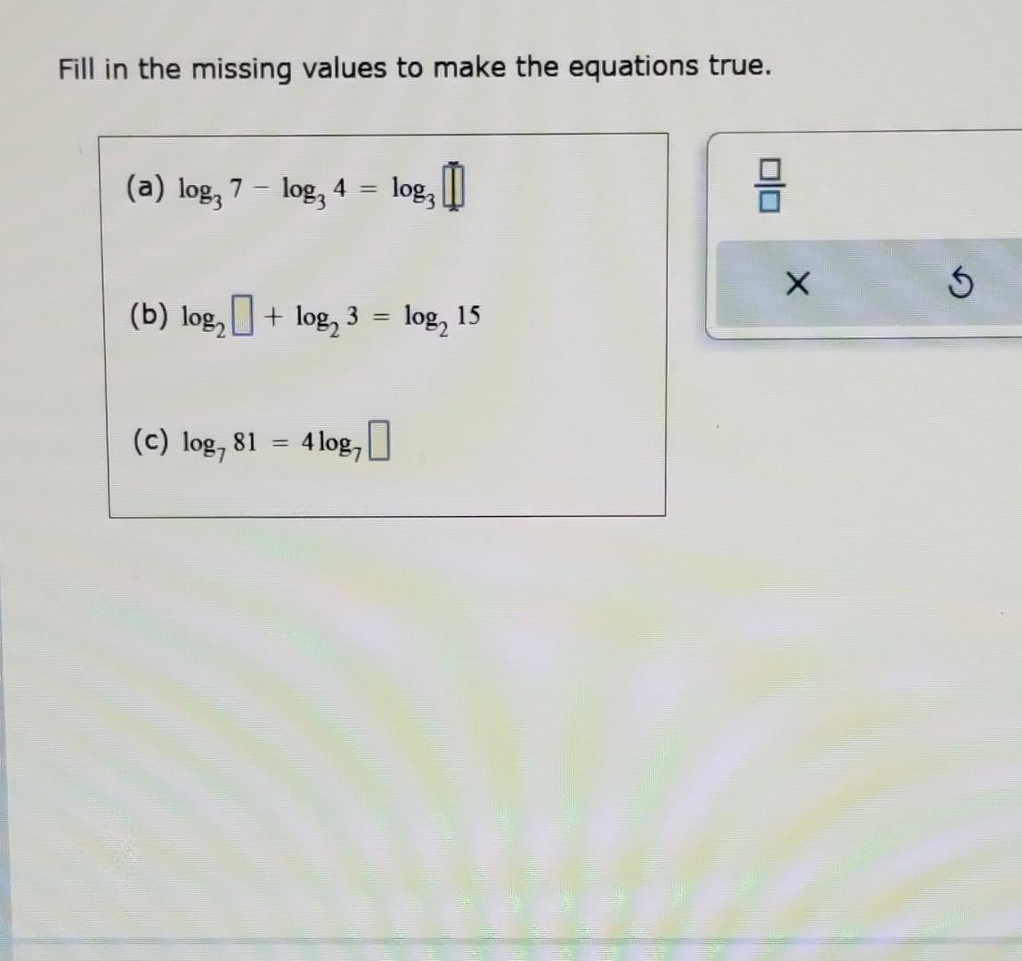 Solved Fill in the missing values to make the equations | Chegg.com
