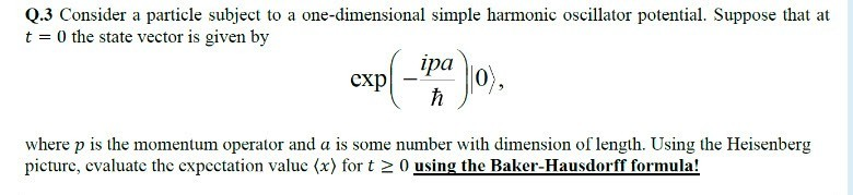 Solved Q.3 Consider a particle subject to a one-dimensional | Chegg.com