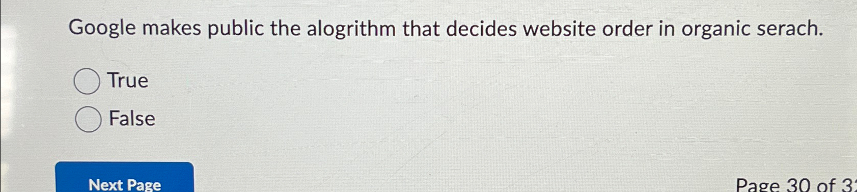 Solved Google makes public the alogrithm that decides | Chegg.com