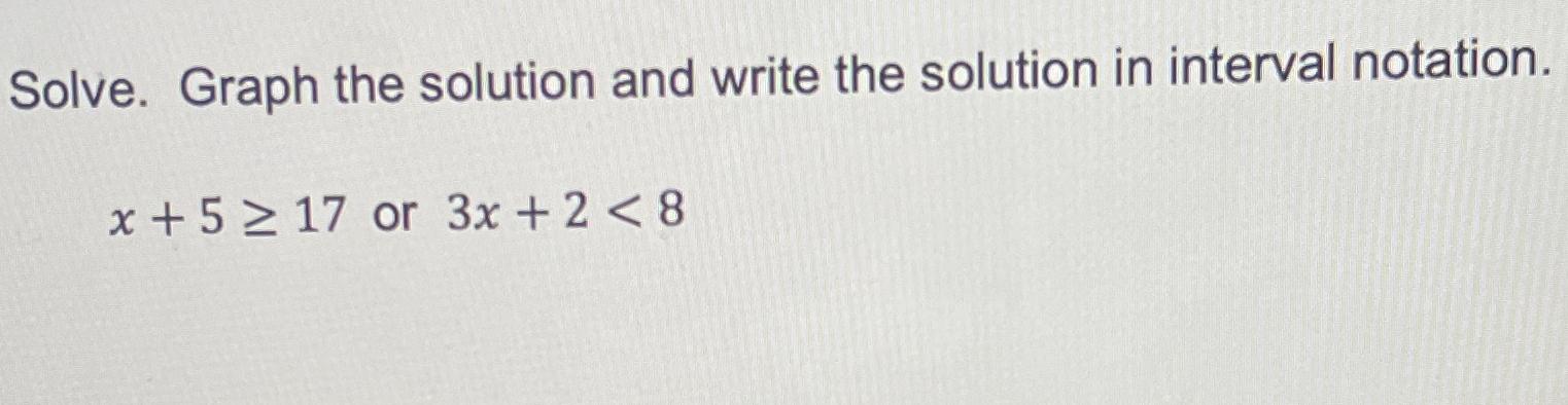 Solved Solve. Graph the solution and write the solution in | Chegg.com