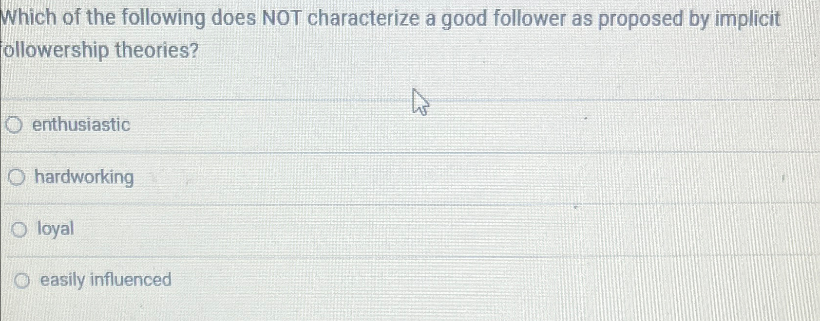 Solved Which of the following does NOT characterize a good | Chegg.com