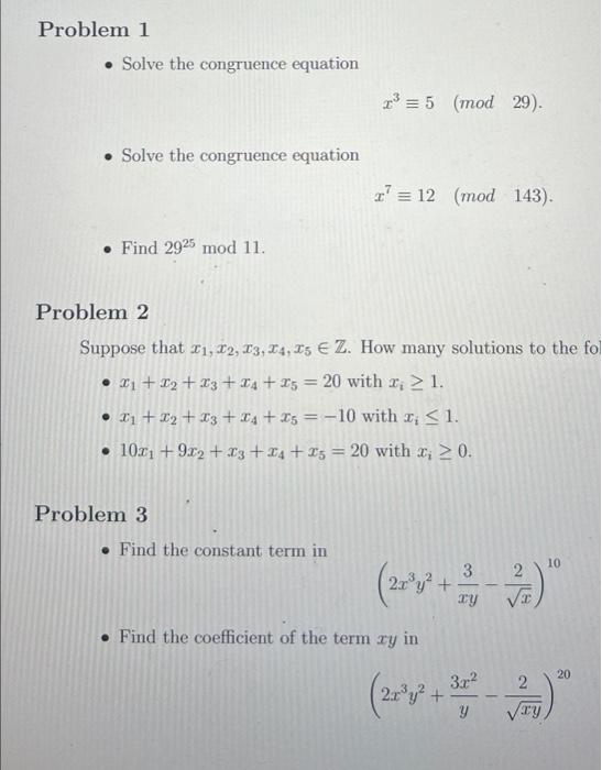 Solved Problem 1 Solve The Congruence Equation Solve The