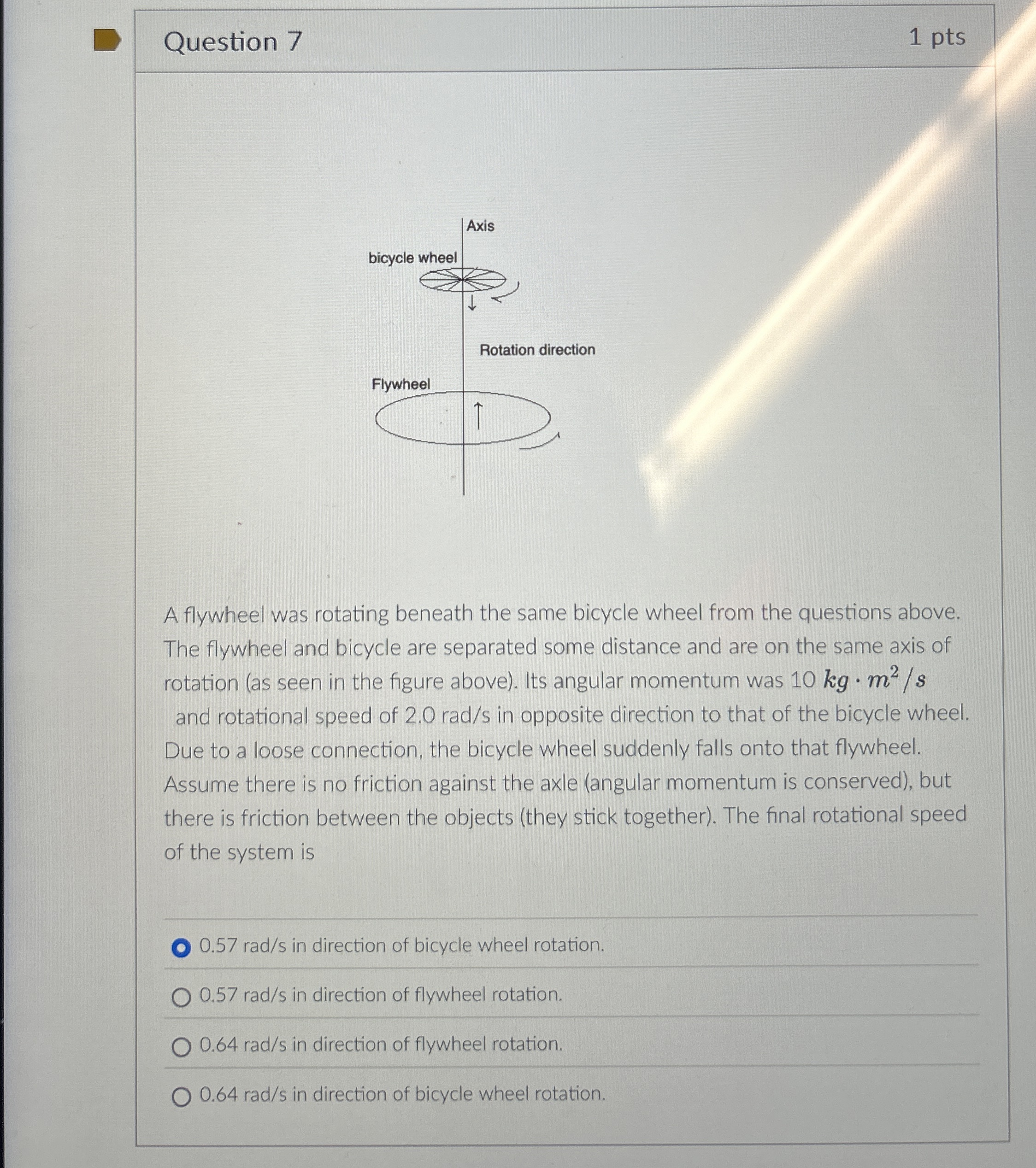 Solved Question 71 ﻿ptsA flywheel was rotating beneath the | Chegg.com