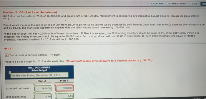 Solved CALCULATOR PRINTER VERSION BACK NE Problem 21-3A | Chegg.com