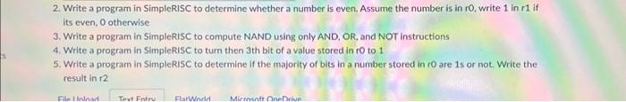 Solved 2. Write a program in SimpleRISC to determine whether | Chegg.com