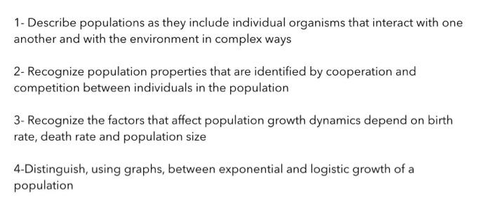 Solved 1. Describe populations as they include individual | Chegg.com