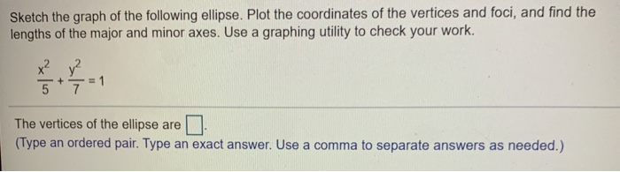 Solved Sketch the graph of the following ellipse. Plot the | Chegg.com