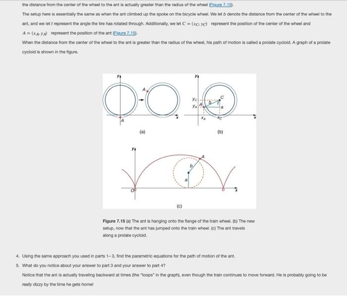 Travels with My Ant: The Curtate and Prolate Cycloids | Chegg.com