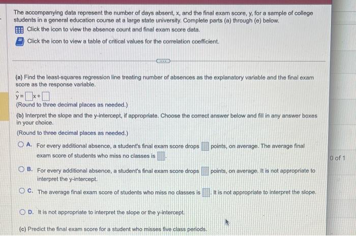 Solved The accompanying data represent the number of days | Chegg.com