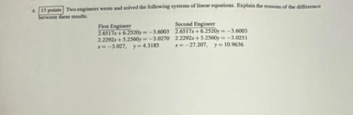 Solved 15 ﻿points Two engineers wrote and solved the | Chegg.com