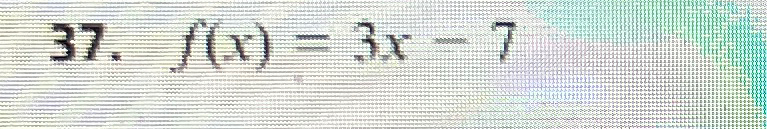 Solved State any restrictions on the domain of f(x)=3x-7 | Chegg.com