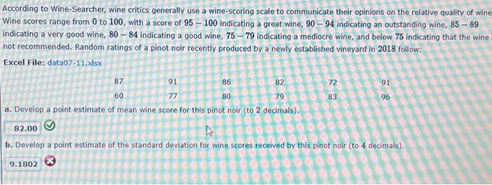 Solved According to Wine-Searcher, wine critics generally | Chegg.com