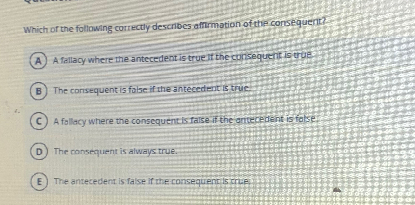 Solved Which of the following correctly describes | Chegg.com