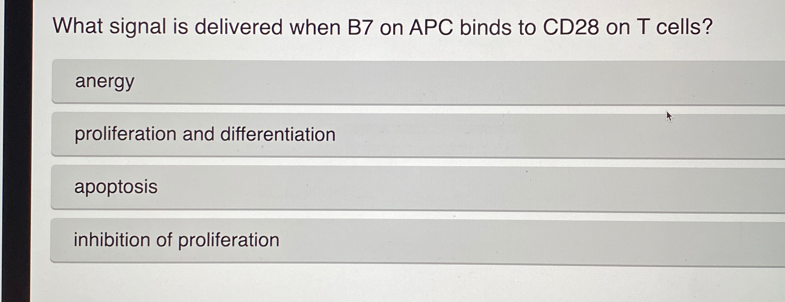 Solved What signal is delivered when B7 ﻿on APC binds to | Chegg.com