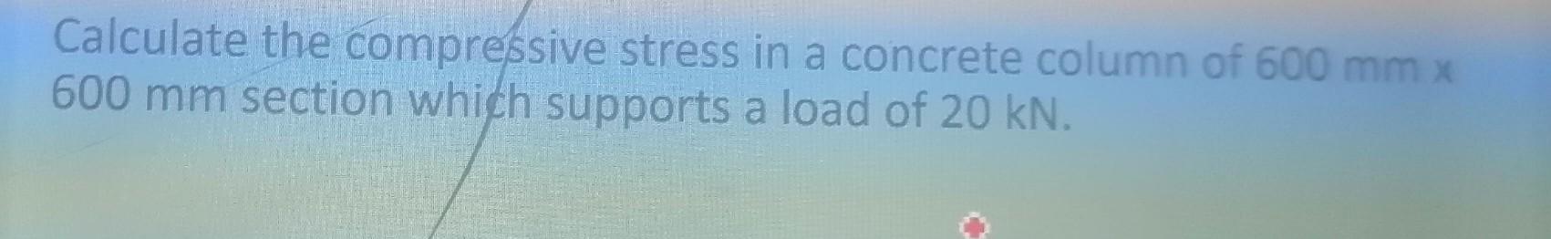 Solved Calculate the compressive stress in a concrete column | Chegg.com