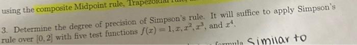 Solved using the composite Midpoint rule, 3. Determine the | Chegg.com