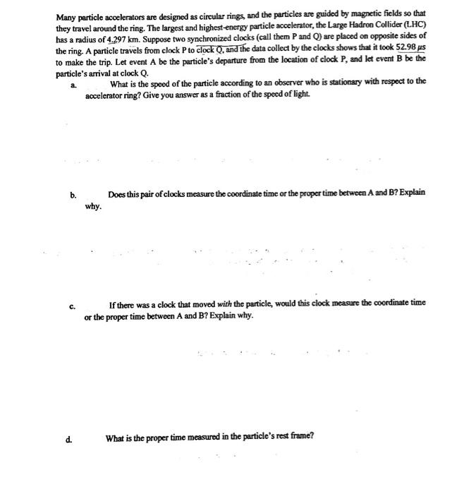 Solved Many particle accelerators are designed as circular | Chegg.com