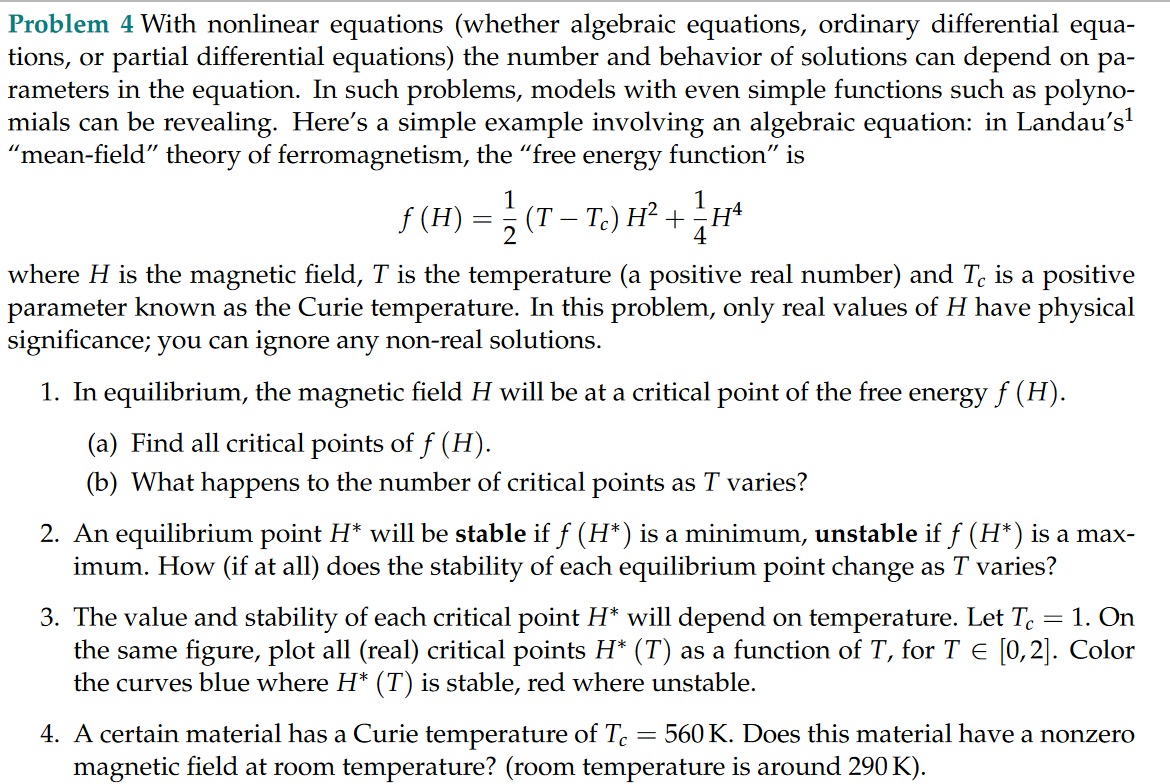 Solved Problem 4 With Nonlinear Equations Whether Algebraic