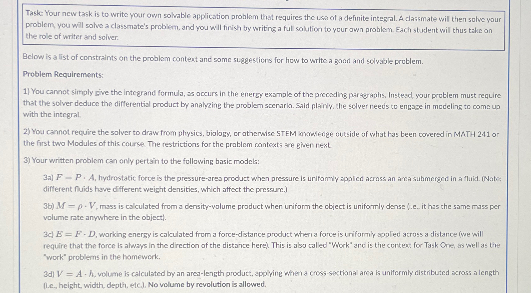 Solved Task: Your new task is to write your own solvable | Chegg.com