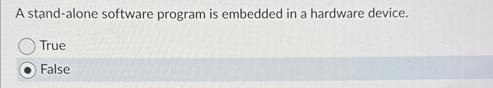 Solved A stand-alone software program is embedded in a | Chegg.com