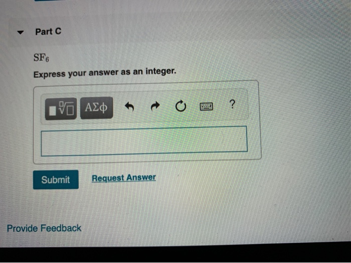 Solved Part A BF3 Express your answer as an integer. VO AEO | Chegg.com
