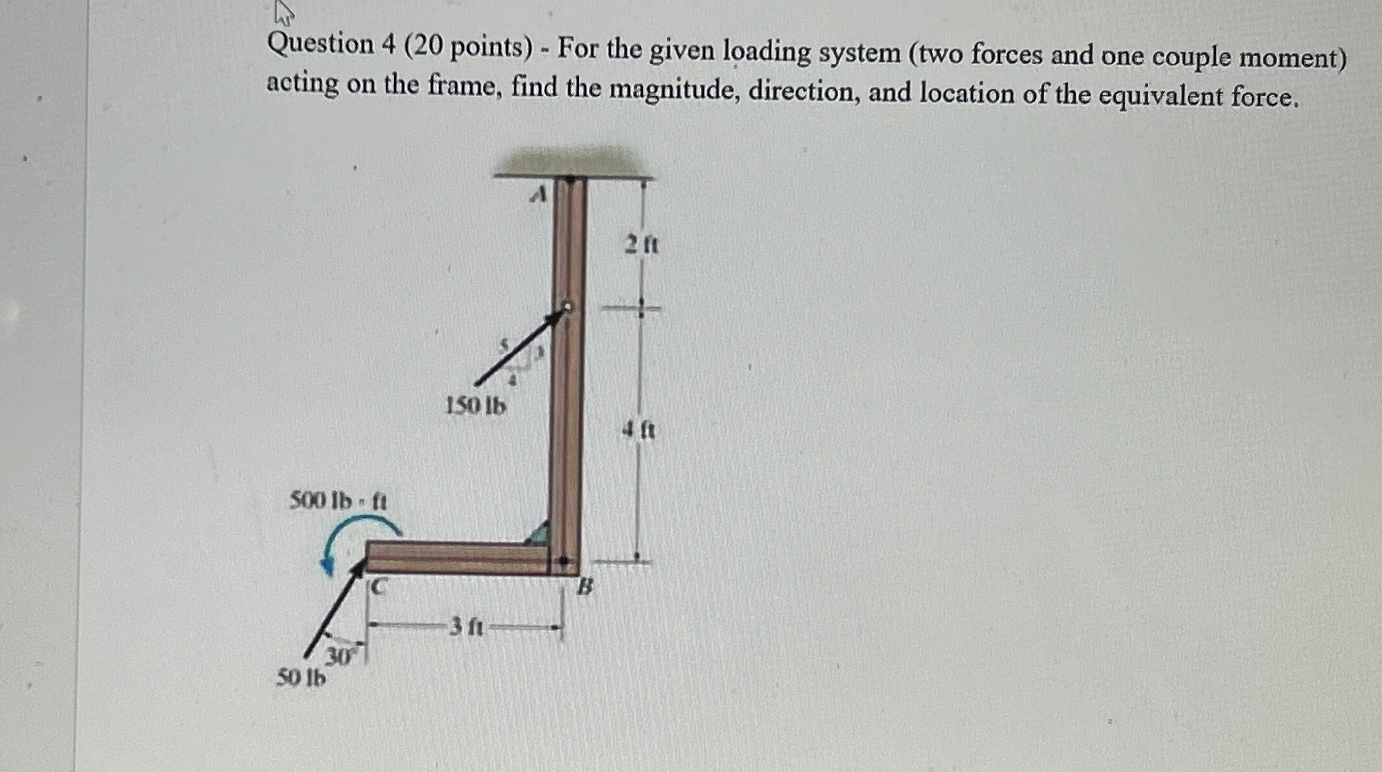 Solved Question 4 (20 ﻿points) - ﻿For the given loading | Chegg.com