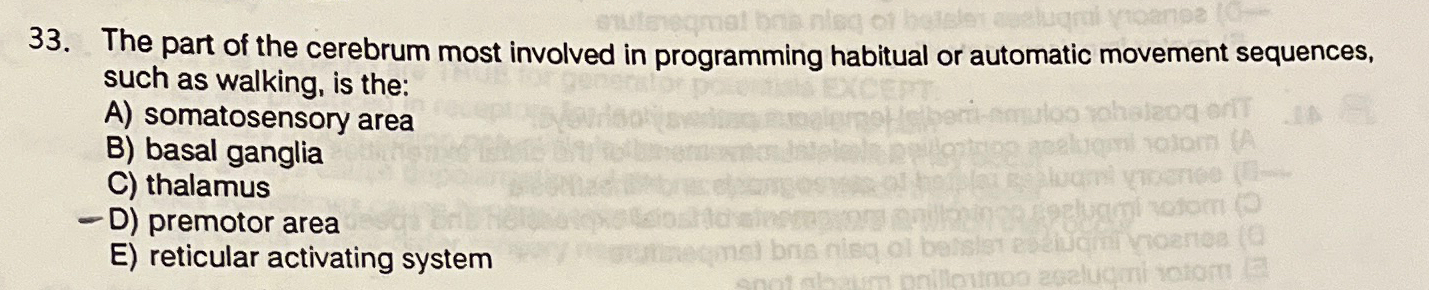 Solved The part of the cerebrum most involved in programming | Chegg.com